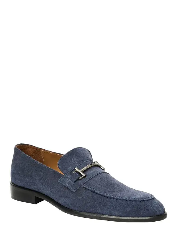 Bruno Magli Sante Leather Bit Loafer - Navy Suede