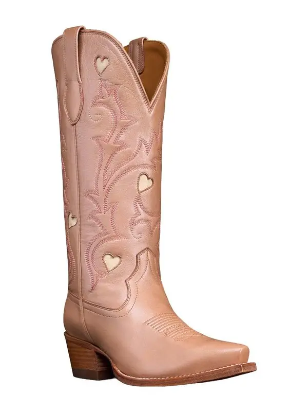 Tecovas The Annie Hearts Western Boot - Rose Gold