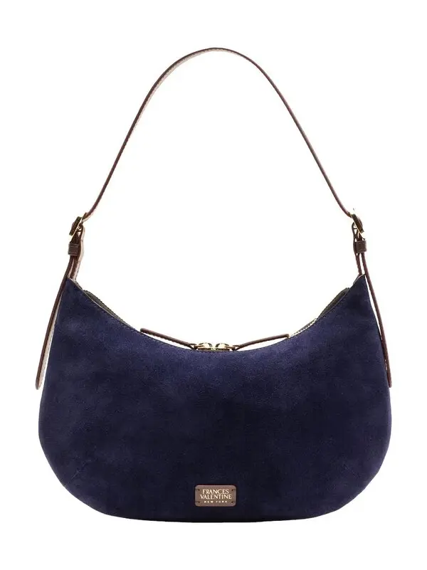 FRANCES VALENTINE Starr Suede Hobo Bag - Navy