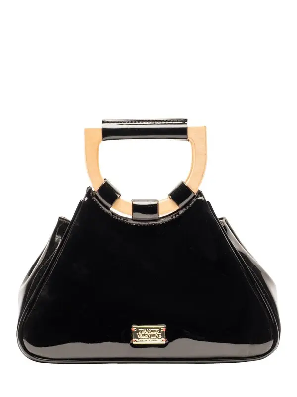 FRANCES VALENTINE Raye Leather Top Handle Tote - Black
