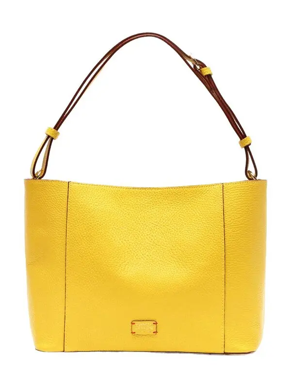 FRANCES VALENTINE June Tumbled Leather Hobo Bag - Canary