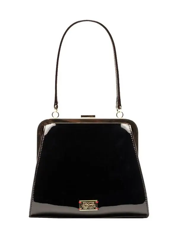 FRANCES VALENTINE Lulu Leather Frame Clutch - Black