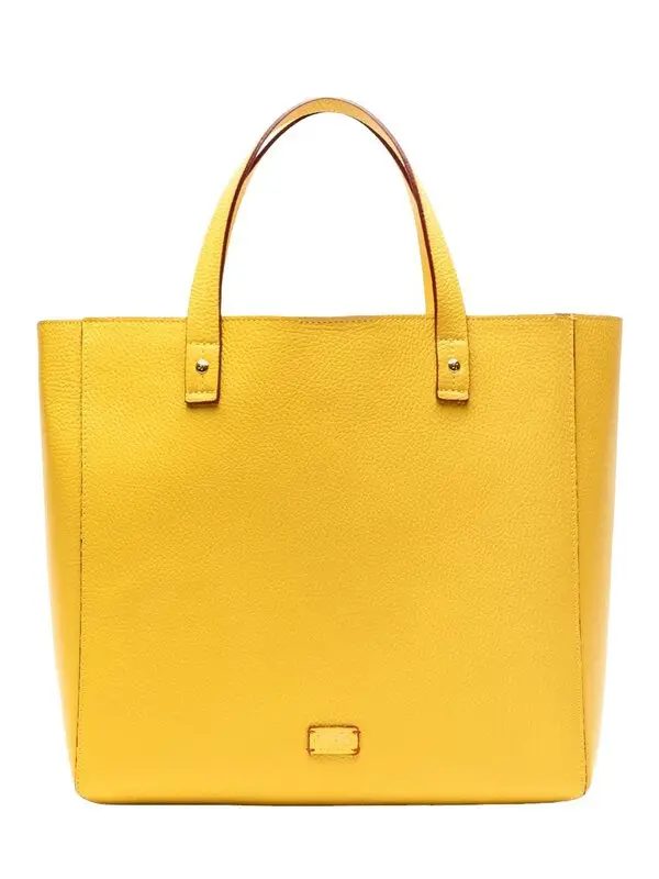 FRANCES VALENTINE Large Leather Tote - Canary