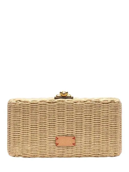 FRANCES VALENTINE Pepper Wicker Clutch - Gold