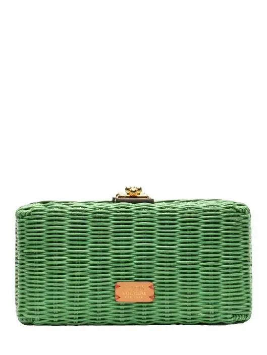 FRANCES VALENTINE Pepper Wicker Clutch - Green