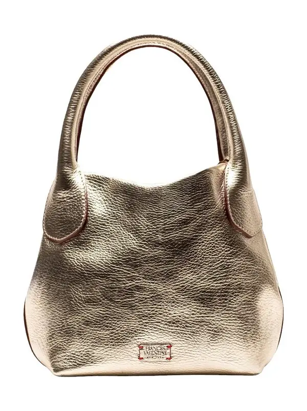 FRANCES VALENTINE Mini Sweet Pea Leather Top Handle Bag - Platino