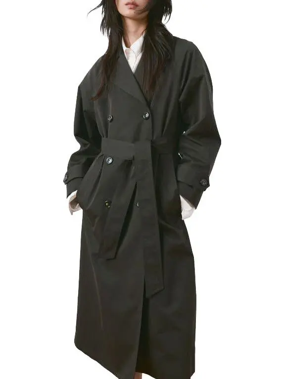 Mango Angela Belted Trench Coat - Chocolate