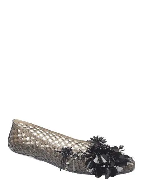HEAVENLY JELLY Glam Jelly Ballet Flats - Black