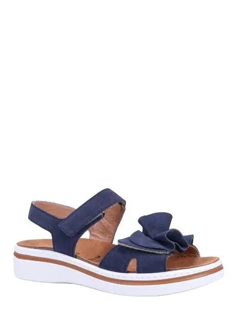Ron White Frances Slingback Platform Wedge Sandal - French Navy