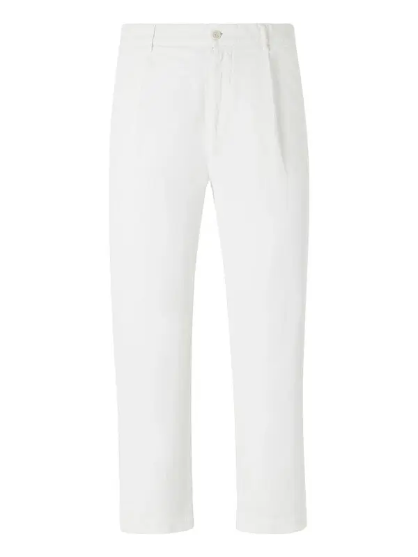 Barena Venezia Cropped Tapered Corduroy Trousers - White