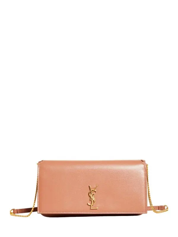 Saint Laurent Cassandre Patent Leather Crossbody Phone Holder - Barely Pink