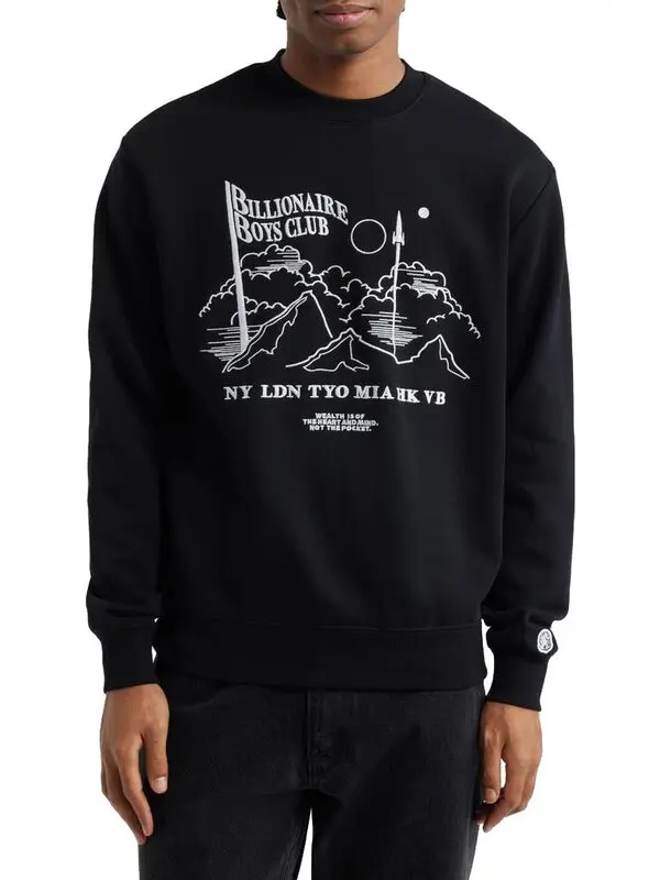 BILLIONAIRE BOYS CLUB Bb Stellar Crewneck Sweatshirt - Black