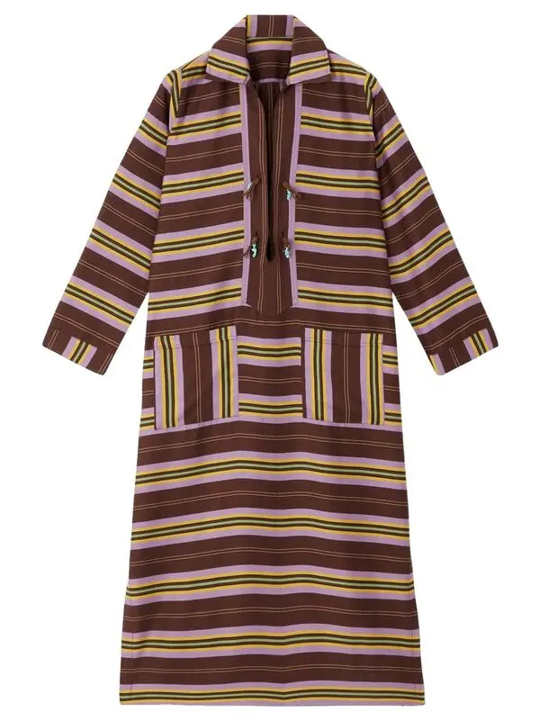 FORTELA Adish Striped Caftan Dress - Multicolor