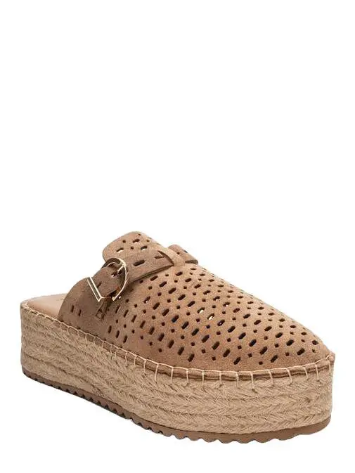 FOREVER & ALWAYS SHOES Louis Leather Platform Sandals - Cognac Suede