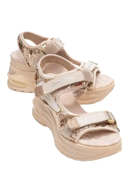 PROLOGUE SHOES Arthur Strap Platform Sandal - Beige