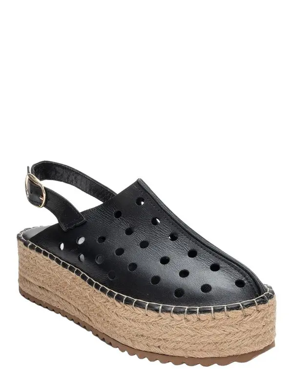 FOREVER & ALWAYS SHOES Fraga Leather Wedge Sandal - Black