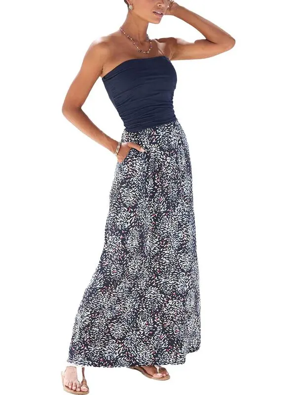 LASCANA Bandeau Maxi Dress - Navy