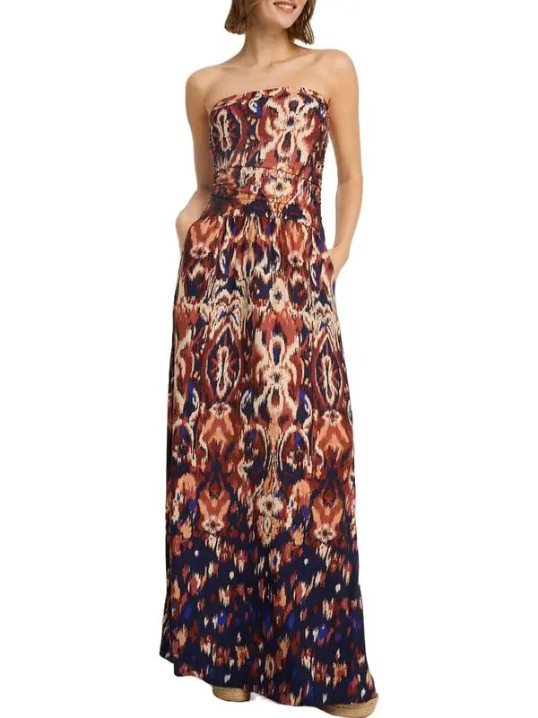 LASCANA Bandeau Maxi Dress - Orange Red