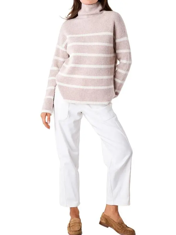 MAREA Striped Merino Wool And Cashmere Sweater - Oatmeal/ivory Stripe