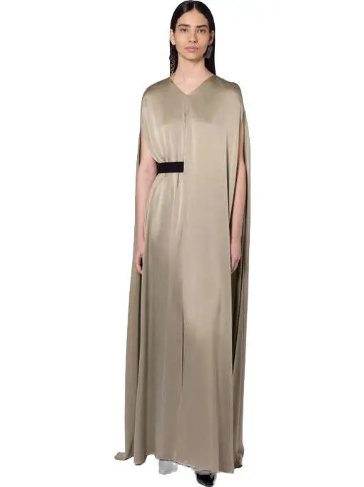 ROKSANDA Fyeris Brushed Silk Caped Maxi Dress - Poire