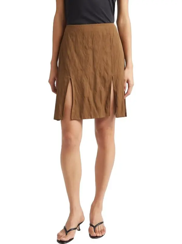 Eckhaus Latta Shadow Slit Nylon Skirt - Bronze