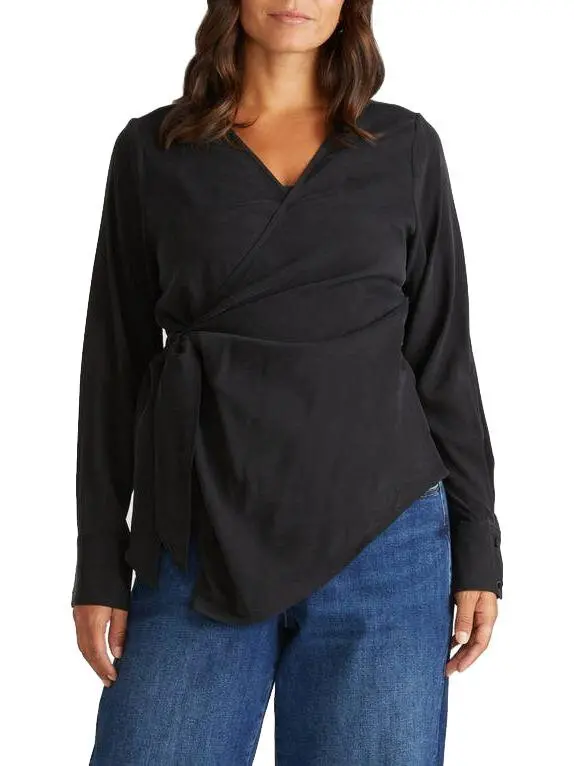 Universal Standard Beacon Wrap Top - Black