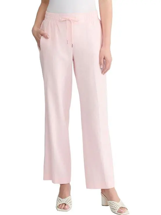Jones New York Drawstring Waist Linen-blend Pants - Petal Pink