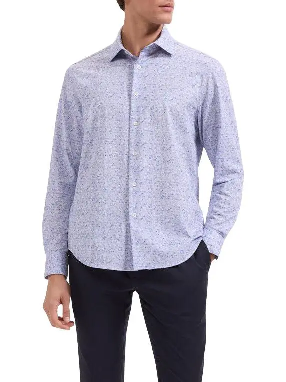 Bugatchi James Ooohcotton® Abstract Print Twill Button-up Shirt - Lilac