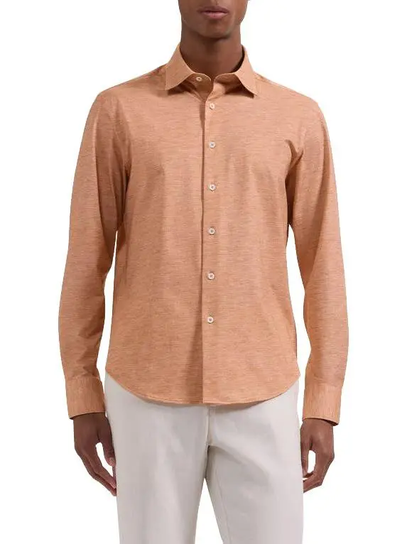 Bugatchi James Ooohcotton® Space Dye Button-up Shirt - Mango