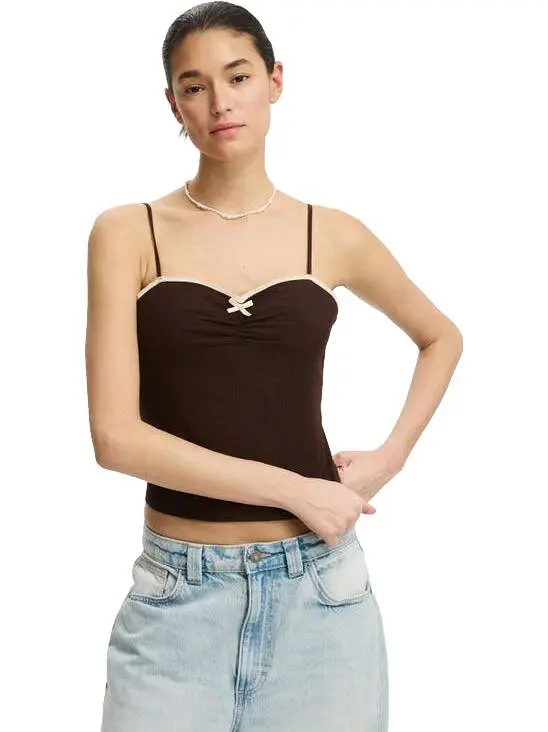 COTTON ON Cotton Cami - Dark Oak