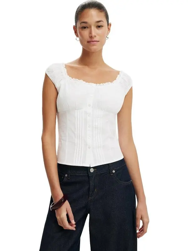 COTTON ON Jamie Off-the-shoulder Top - White