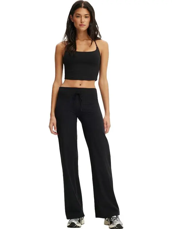 Cotton:on Active Straight Leg Stretch Woven Pant - Black