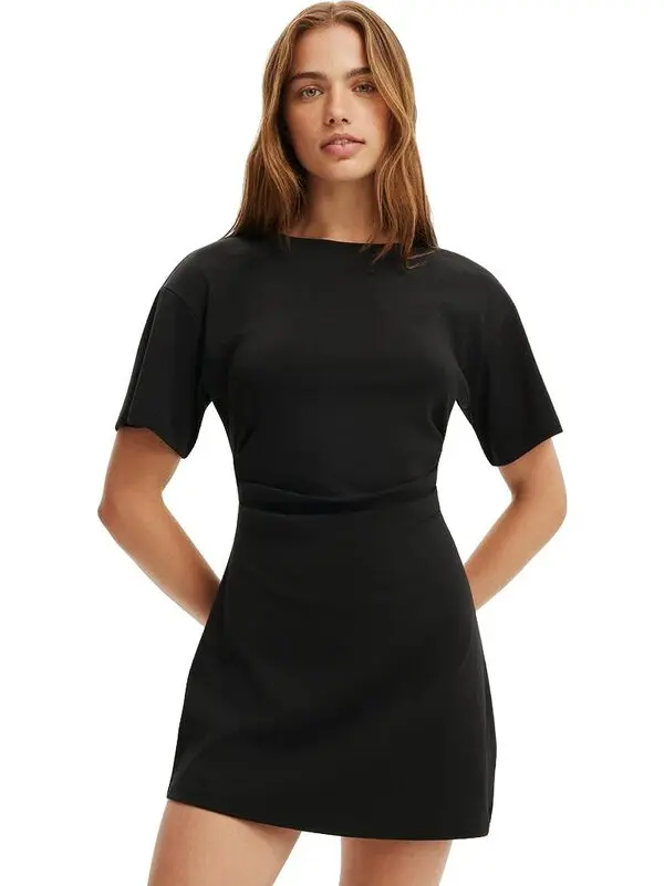COTTON ON Boxy Tuck T-shirt Mini Dress - Black