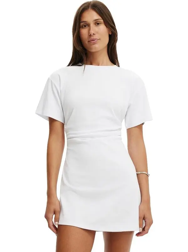 COTTON ON Boxy Tuck T-shirt Mini Dress - White