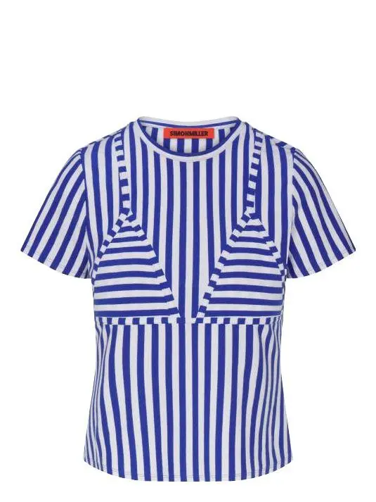 SIMONMILLER Kini Striped Cotton T-shirt - Blue Stripe