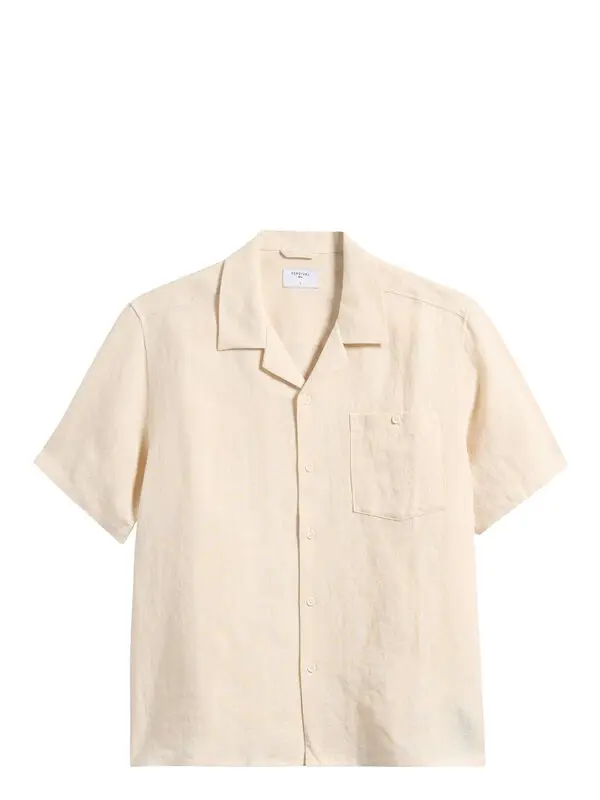 PERCIVAL Cuban Linen Camp Shirt - Cream