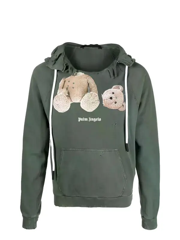 Palm Angels Bear-motif Hoodie - Green