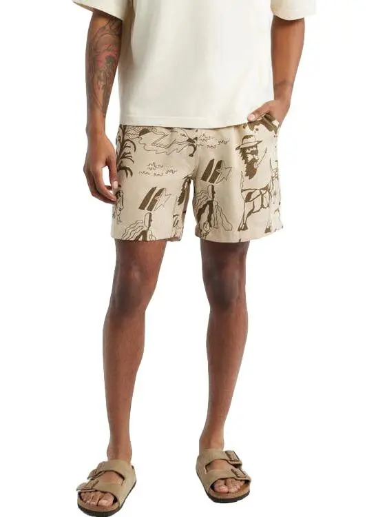 Oas Poplan Porto Linen Drawstring Shorts - Beige