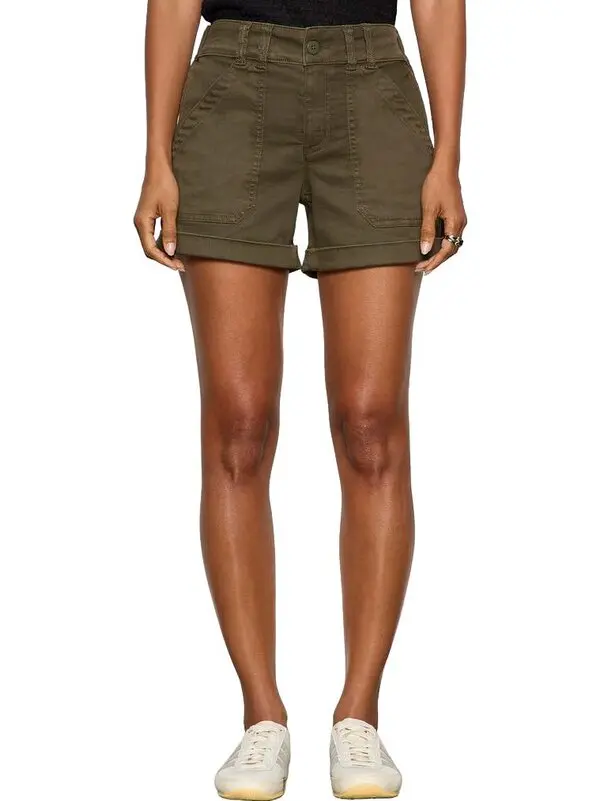 Sanctuary Cuffed Denim Shorts - Burnt Olive Green