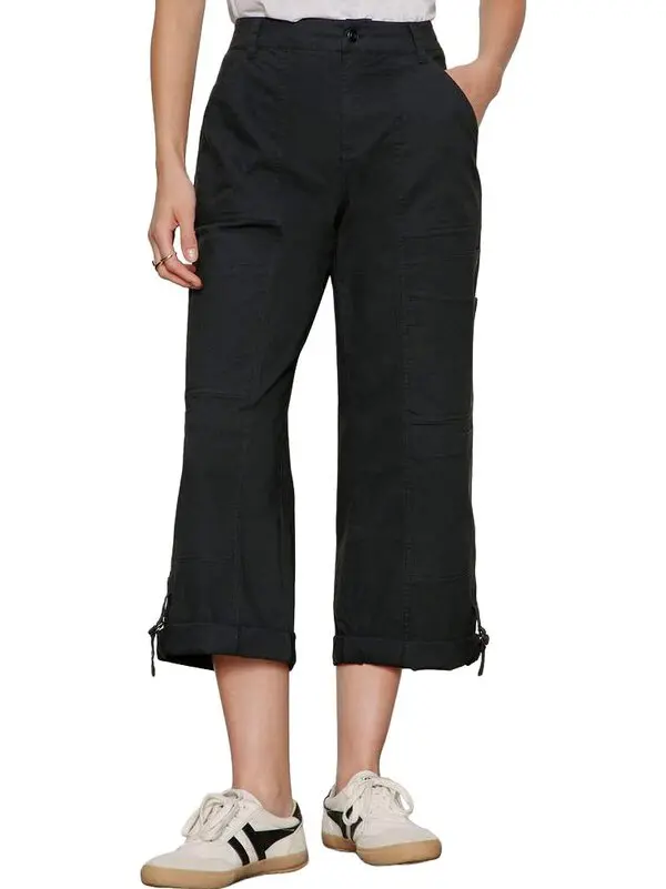 Sanctuary Stretch Cotton Cargo Pants - Black