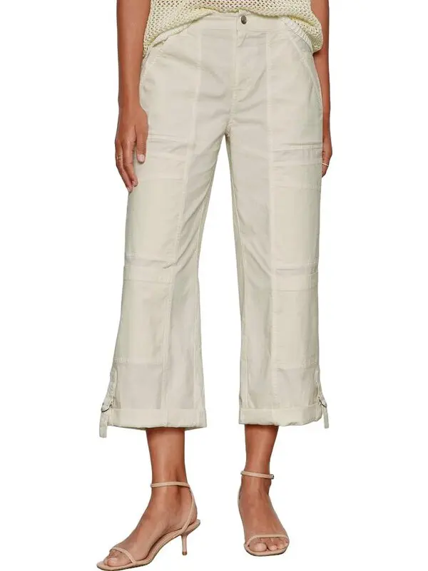 Sanctuary Stretch Cotton Cargo Pants - Washed Lemon Yellow