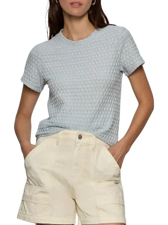 Sanctuary Perfect Puckered Lace T-shirt - Blue Aura