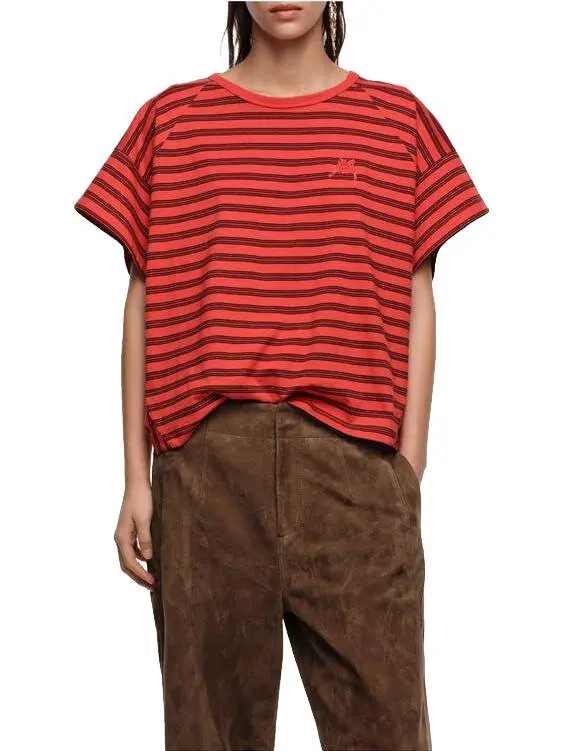 Bimba Y Lola Striped Cropped T-shirt - Red