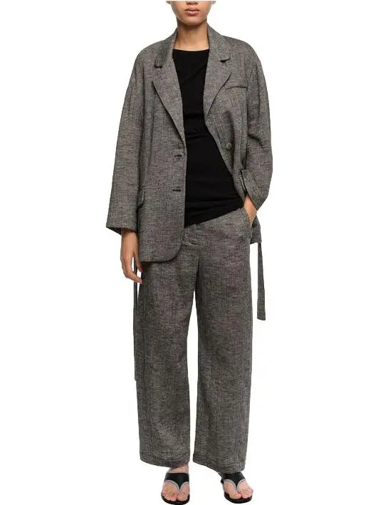 Bimba Y Lola Linen Tailored Jacket - Grey