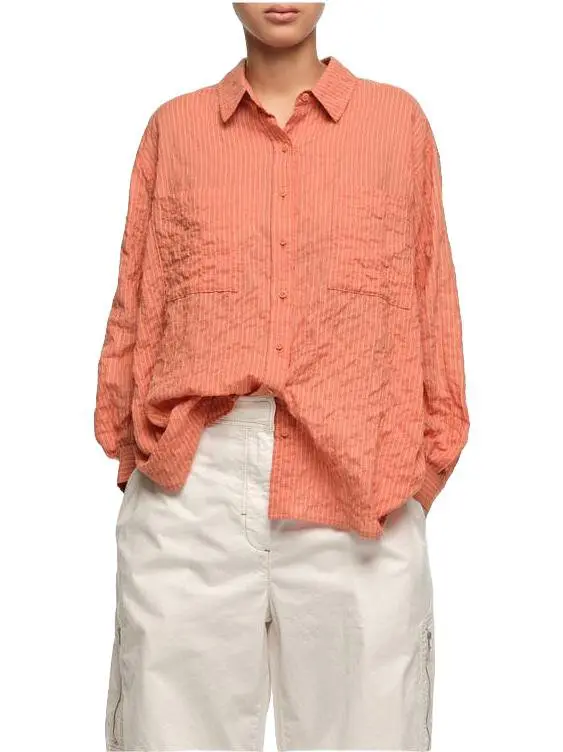 Bimba Y Lola Embossed Cotton Shirt - Orange