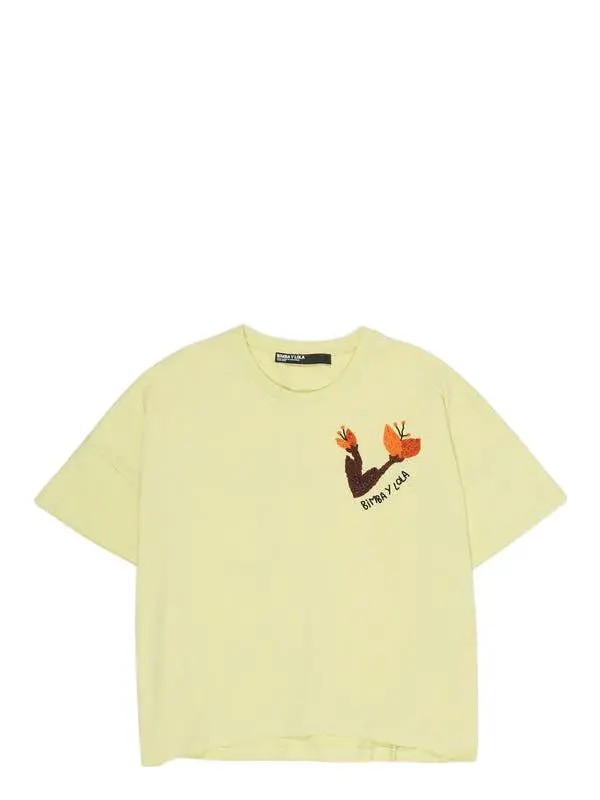 Bimba Y Lola Hand-embroidered Logo T-shirt - Lime