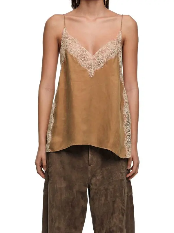 Bimba Y Lola Lace Camisole Top - Toffee