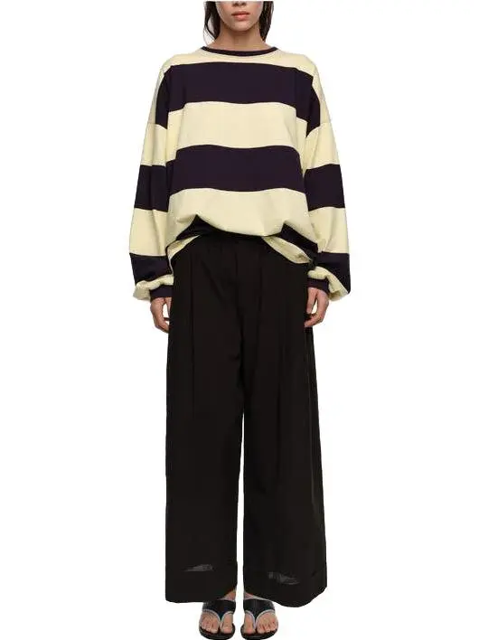 Bimba Y Lola Textured Bell-bottom Trousers - Black