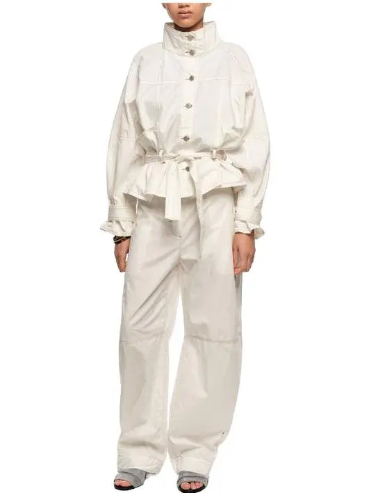 Bimba Y Lola Cotton Oversized Jacket - Off White