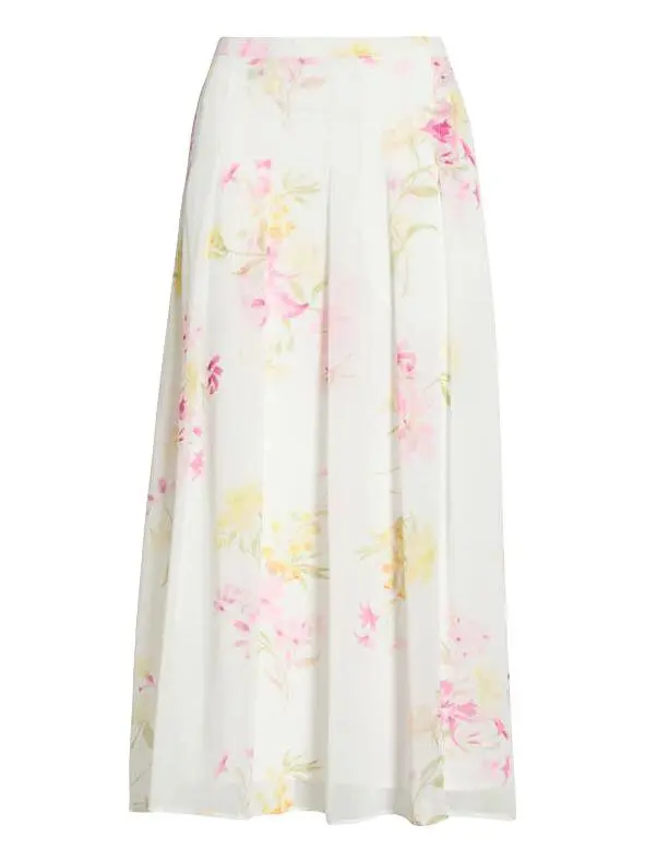 Vince Camuto Pleated Maxi Skirt - Lemon Cream